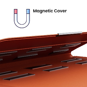 INVZI MacBook Sleeve, Vegan Leather Bag Compatible with 15”/16" MacBook Pro M1/Max 2018-2022, Compact Design with Invisible Stand (Saddle Brown)