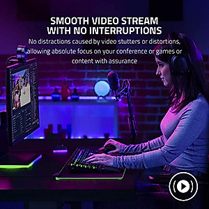 Razer Kiyo Pro Streaming Webcam: Uncompressed 1080p 60FPS - High-Performance Adaptive Light Sensor - HDR-Enabled - Wide-Angle Lens with Adjustable FOV - Lightning-Fast USB 3.0 (Renewed)