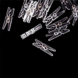 Clips 20 PCS Mini Spring Clear Transparent Clips Clothes Photo Paper Peg Pin Clothespin Craft Clips Party Home Decoration