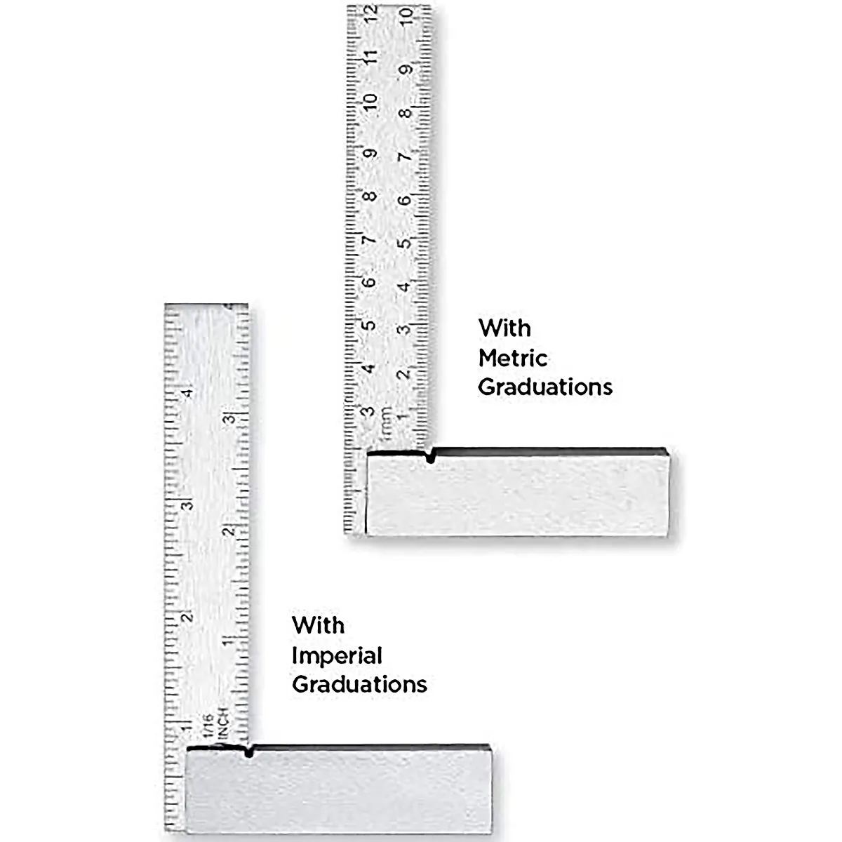 Groz 01143 6" Graduated Workshop Steel Square, 0.00028" Squareness