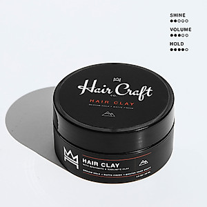 Hair Craft Co. Clay Pomade 2oz - Shine-Free Matte Finish - Medium Hold/Natural Look –Clay Base [Super Dense], Stylist Approved – Ideal for Textured, Thickened & Modern Styles – Unscented