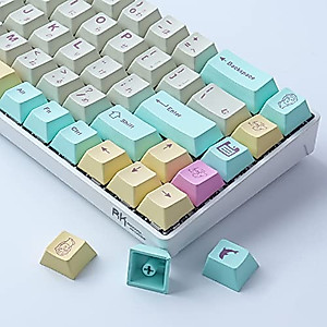 PBT Keycaps Custom Keycaps Cherry Profile 166 Keys 6.25u 7u Spacebar Dye-Sublimation Japanese Keycaps Cute Keycaps for Cherry Gateron MX Switches Mechanical Keyboards (Analog Dreams)