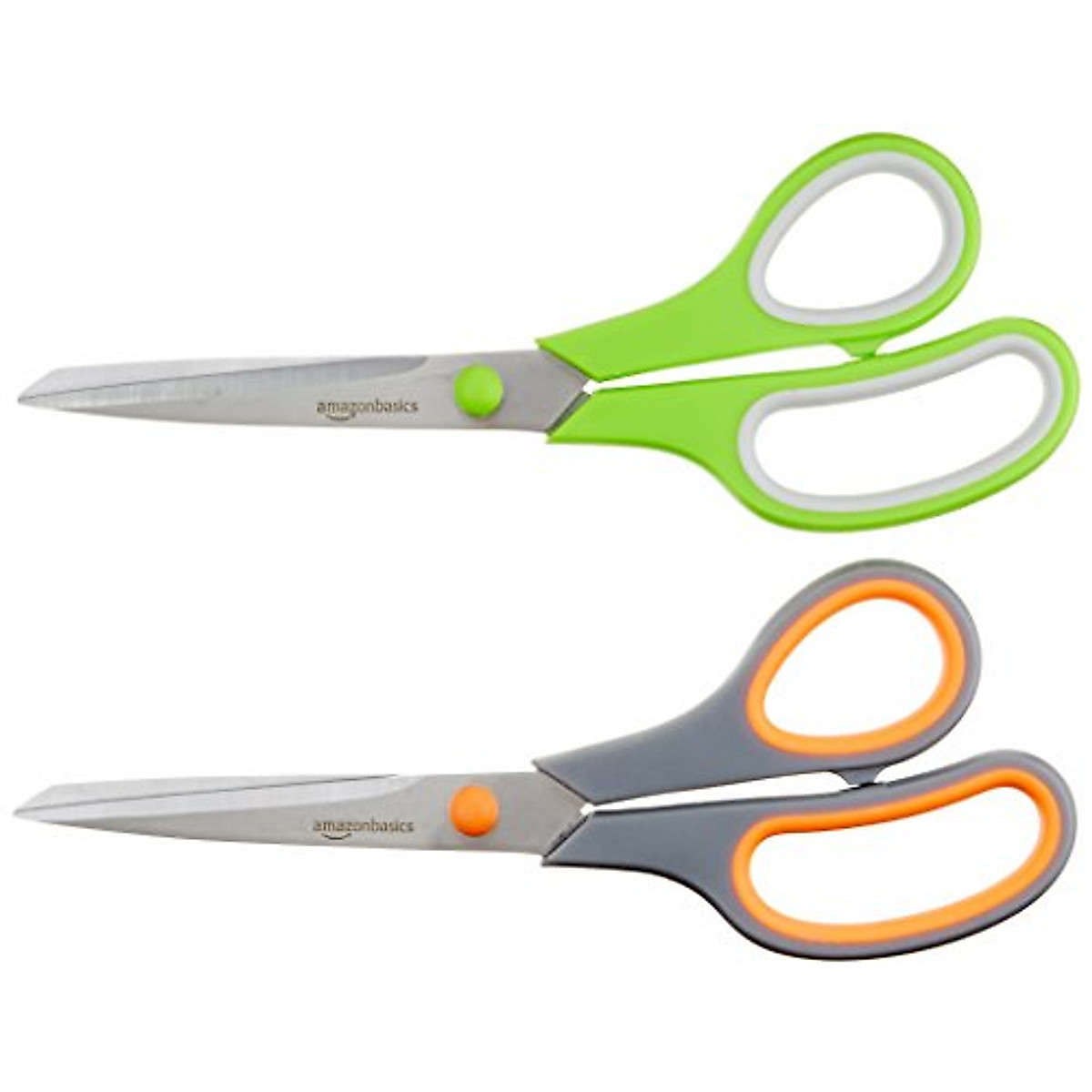Amazon Basics Multipurpose, Comfort Grip, PVD coated, Stainless Steel Office Scissors - Pack of 2