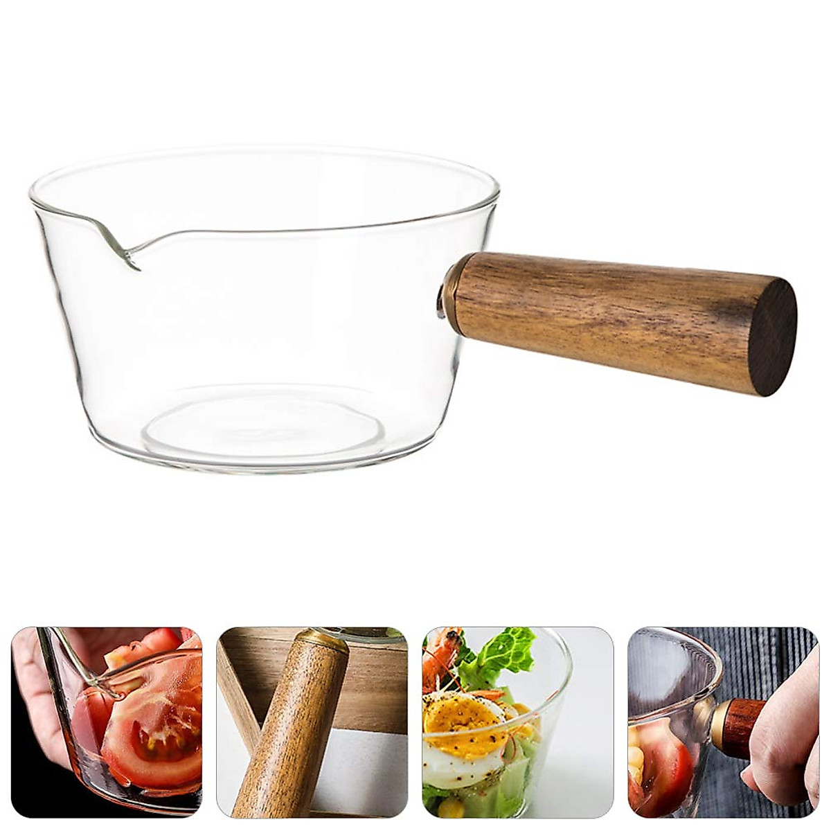 UPKOCH Clear Pot Glass Saucepan Stovetop Pot Cooking Transparent Saucepan with Handle Borosilicate Glass Non Stick Milk Butter Warmer Pot Minutes Noodles Bowl Sauce Pan