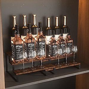 2 Pack 3 Tier Expandable Spice Rack Organizer (13.8” to 26”)Display Riser Stand, Kitchen Cabinet Countertop Pantry Coffee Bar Display Shelf for Spice, Liquor, Perfume, Makeup, Figure, Dolls Collection