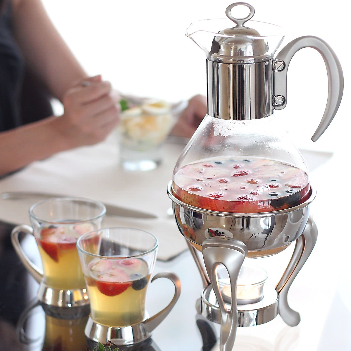 Rigeli Stainless Steel Set of 6 Tea Cups Glass Tea Cups With Stainless Steel Handle, 6.7 (oz), 200 (ml) Clear Coffee Mugs, Tea Glasses tea and coffee