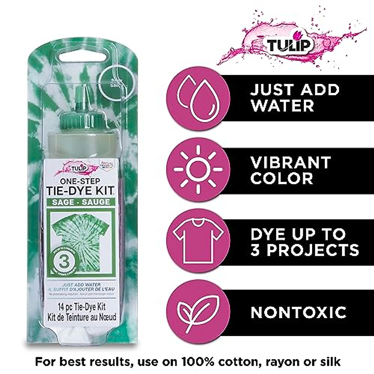 Tulip One-Step Tie-Dye Kit, Vibrant Colors for Fabric 4 fl oz, Sage