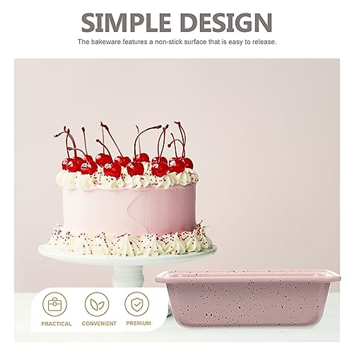 jojofuny Silicone Molds Carbon Steel Loaf Pan Rectangular Cake Bread Toast Pan Kitchen Baking Mold Nonstick Bakeware Tool for Bakery Household Home 6 Inch Pink Tray