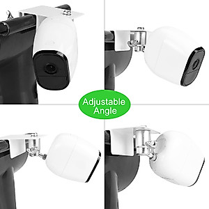 Gutter Mount for Arlo Pro Pro 2 Pro 3 Pro 4, Arlo Ultra & Ultra 2 and Arlo Essential Spotlight, Adjustable Weatherproof Aluminum Alloy Mount Bracket for Your Arlo Surveillance Camera (2 Pack, White)
