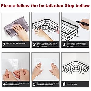 Fixwal Shower Caddy, Bathroom Corner Shower Organizers, Black Shower Shelves for Inside Shower with Soap Caddy & Toothbrush Holder, No Drilling Wall Mount 5-Pack