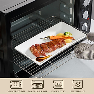 MALACASA 3 Tier Serving Trays for Party, Porcelain Serving Platters and Trays, 12 Inch Tiered Tray Stand, Fruit Tray, Trays for Serving Food, White Dessert Stand with Collapsible Sturdier Metal Rack