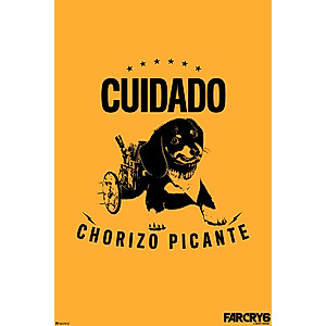 Far Cry 6 Cuidado Chorizo Picante Dog Video Game Gaming Gamer Far Cry Merchandise Collectibles Collectors Edition Far Cry Merch Far Cry 6 Poster Far Cry Game Thick Paper Print Wall Art 8x12