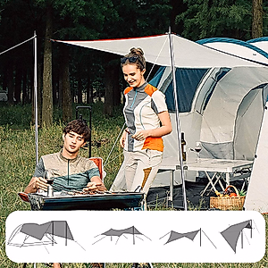 KOMCLUB Tent Poles Adjustable Tarp Poles Heavy Duty Stainless Steel Camping Poles Lightweight 78" Collapsible Canopy Pole for Tarp Telescoping Tent Poles for Awning Hiking Tarp Shelter Set of 2