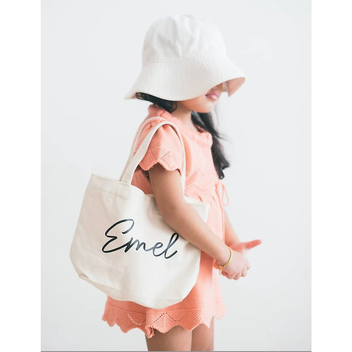 Generic 10×8×3 Inch - Small Canvas Tote Bags for Kids Mini Gift Bags Bulk for Painting DIY Arts & Crafts Thick Fabric Bland Bags (20, Beige)