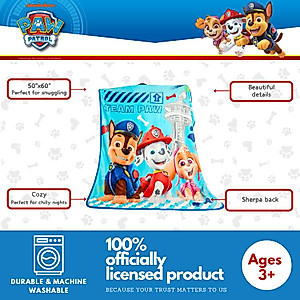 Franco Paw Patrol Kids Bedding Soft Plush Sherpa Blanket Throw, 50 in x 60 in, (Officially Licensed Product)