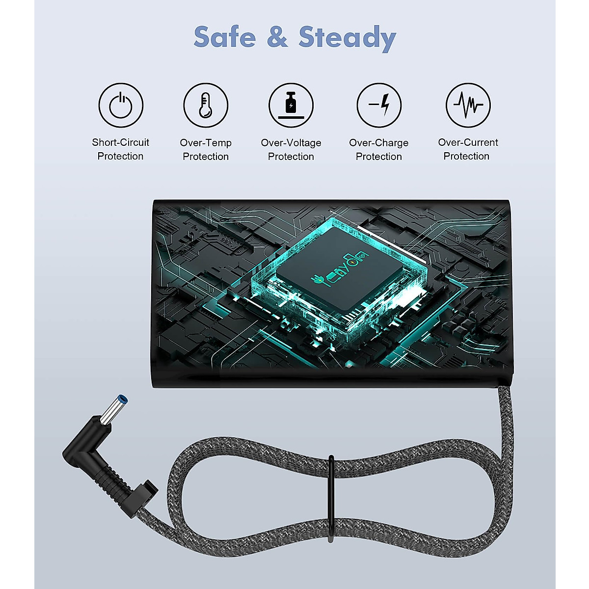 200W-Charger-HP-Omen-Charger - Laptop Power Adapter for Pavilion Gaming, Victus 15 16, ZBook Studio 15 17 G3 G4 G5,Spectre X360 16-f2097nr 15-eb0065nr, Envy 15-ep0098nr 16-h0787nr 16-h0747nr Blue Tip
