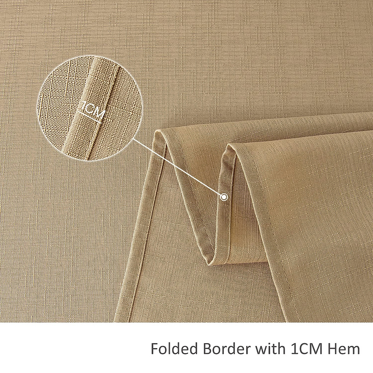 maxmill Faux Linen Textured Rectangle Tablecloth Water Resistant Wrinkle Free Spill-Proof, Soft Table Cloth for Dining Room Decoration, Banquet Parties Event Holiday Dinner, 60 x 84 Inch Beige