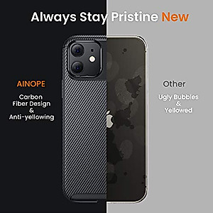 AINOPE 2020 New iPhone 12 Mini Case [5.4 inches], Full Covered Shockproof Protective Case Soft TPU Protective Cover Compatible with iPhone 12 Mini -Black