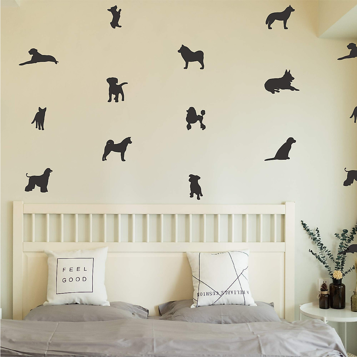 A Room with Dogs Wall Decals-Doggie Stickers for Kids Room Bedroom Nursery Playroom Décor