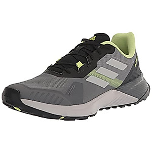 adidas Men's Terrex Soulstride Trail Running Shoes, Grey/Grey/Pulse Lime, 10.5
