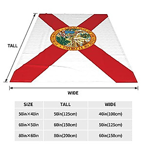 Florida State Flag Flannel Blanket Plush Throw Lightweight Super Soft Microfiber Flag of The US State Flannel Blankets for Couch, Bed, Sofa Ultra Luxurious Warm and Cozy for All, 50*40in