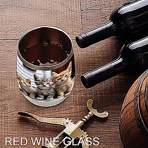 WYUSPGK 304 Stainless Steel Insulated Cup, Kittens Family Cats Print Smooth Rim, Durable & Reusable - Perfect for Office, Home, And Travel