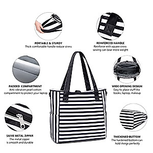 Muzale Large Tote Bag - Gym Tote Bag with Zipper Pocket for Women Laptop Tote Bag fit 15.6 inch Laptop for Work, Beach Bag with Shoulder Strap Overnight Yoga Tote bag for College,Travel,Trip,Pool