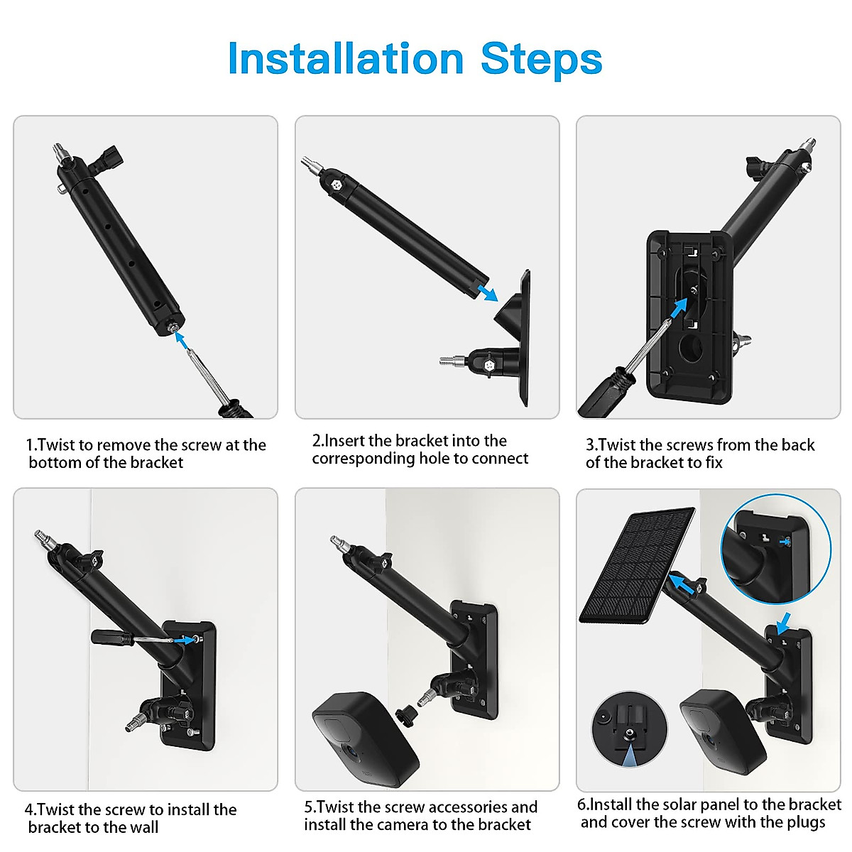 HOLACA 2-in-1 Blink Outdoor Camera Wall Mount for Blink Outdoor Camera/Blink Outdoor 4/Blink XT2/Blink XT and Solar Panel