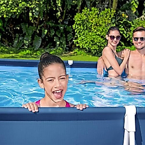 Bestway Steel Pro 13 Foot x 32 Inch Rectangular Above Ground Outdoor Pool Steel Framed Vinyl Swimming Pool with 1,506 Gallon Water Capacity, Blue