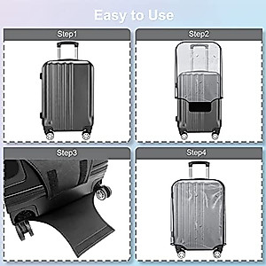 JZRTravel Luggage Cover 3 Pieces Clear PVC Suitcase Covers Protector for Tsa Approved, Suitcase Cover Set for 20 24 28 inch Luggage.
