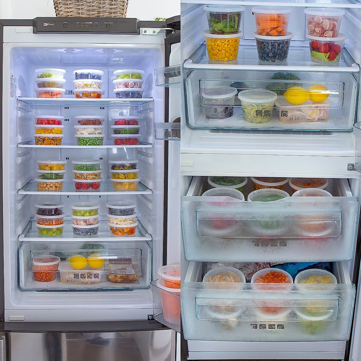 50pk 8oz Small Plastic Containers with Lids - Slime Containers with lids Freezer Containers Deli Containers with Lids - Food Containers Meal Prep Food Prep Containers Plastic Food Containers with Lids