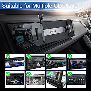OQTIQ CD Slot Tablet Car Mount for 5-12.4” Tablet, Universal Tablet Car Holder, Car Phone Holder Compatible with iPad Pro Air Mini, for Switch, for Samsung, GPS, All 5-12.4” Tabs & 4-7” Phones