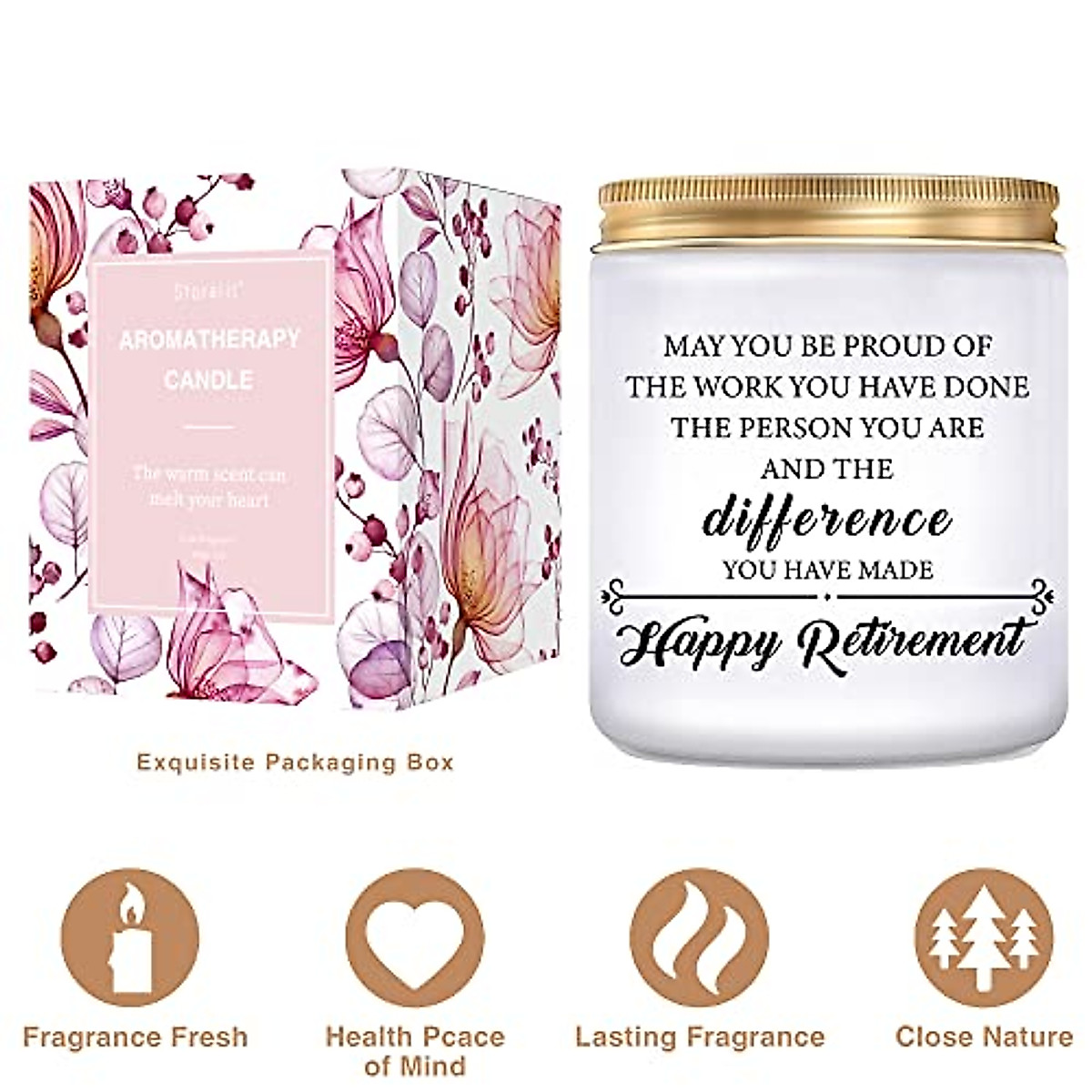 STORALIT Lavender Scented Soy Candles Jar Happy Retirement Gifts,Funny Coworker Leaving Gifts,Farewell Gifts ,Goodbye Gift for Women, Colleagues, Coworkers, Friends