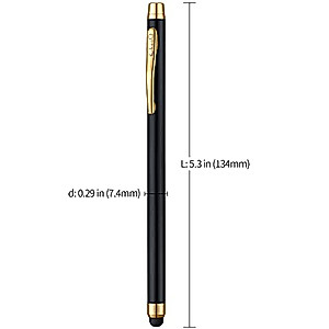 Stylus Pens for Touch Screens (10 Pcs), ChaoQ Capacitive Stylus with 12 Replaceable Tips - Black