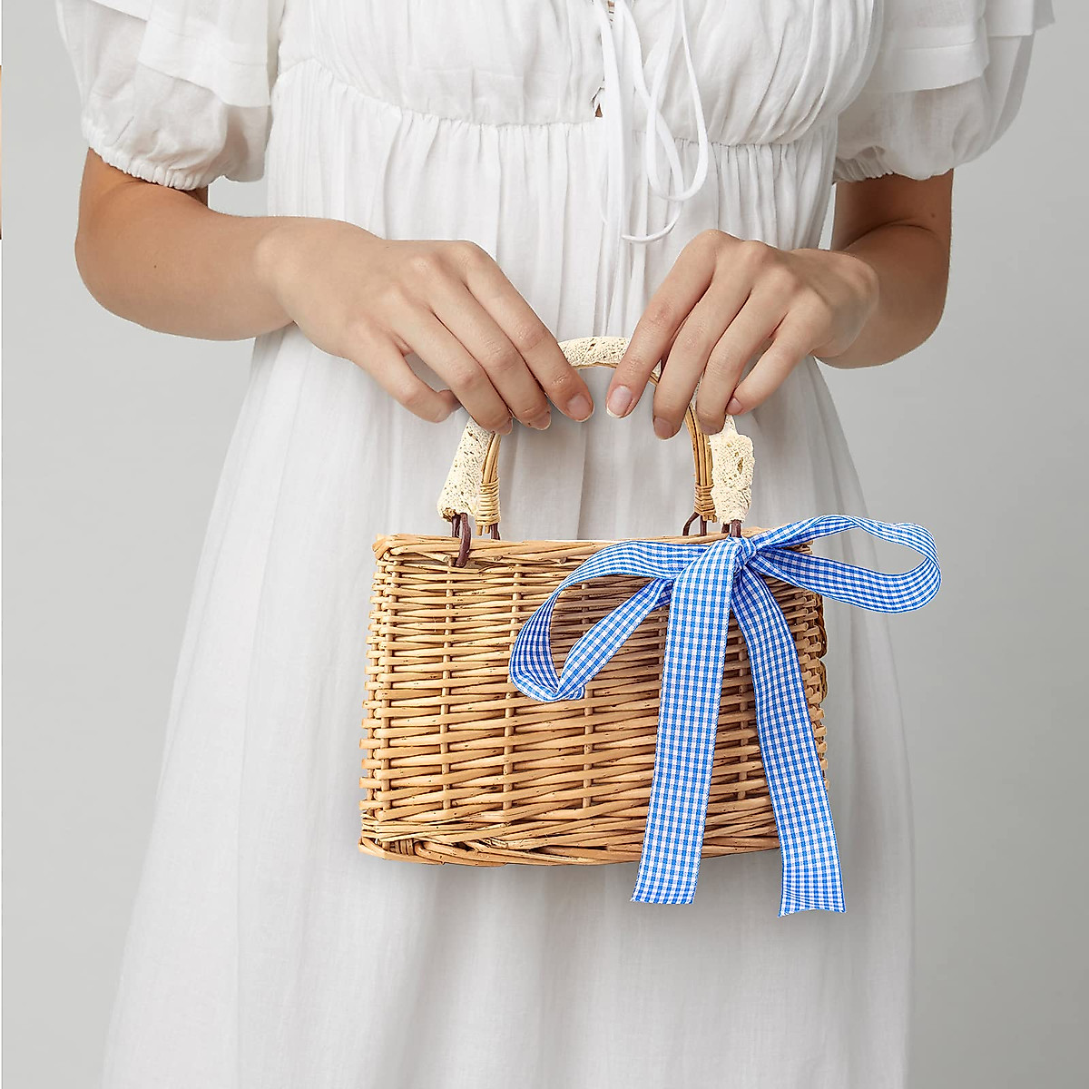 Straw Beach Bags for Girls, Summer Top-handle Bags Hobo Purse with Pearl Ornaments Straw Handle Bag Totes Bags for Women Girls