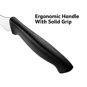 Humbee Cusine Pro, 10 inch Offset Bread Knife Serrated Knife Wave Razor-Sharp Blade Comfortable Grip Dishwasher Safe, NSF Certified