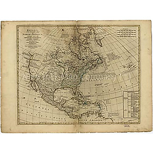 1766 Map| Bowles's New Pocket map of North America,| North America Map Size: 18 inches