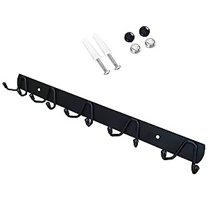 AOLZUNK Coat Rack Wall Mounted - 5 Hooks, Heavy Duty Metal Hook, Stainless Steel Coat Hook Rail for Your Entryway, Kitchen, Bedroom