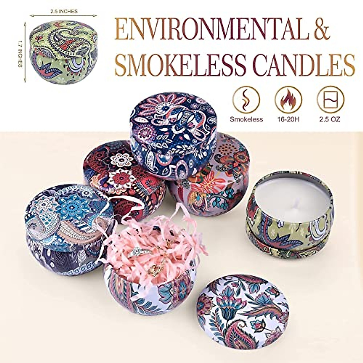 Scented Candles Gift Set 8 Pack Aromatherapy Soy Candles for Home Scented, Gifts for Mothers Day, Birthday, Stress Relief Candle Gifts for Women, Mom, New Home Gifts for Home, Housewarming, Wedding