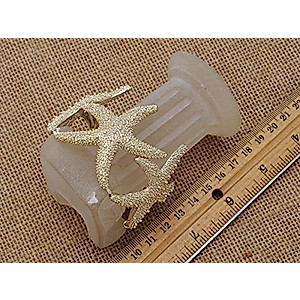 Alilang Womens Shiny Textured Starfish Stretch Bangle Cuff Statement Bracelet, Gold
