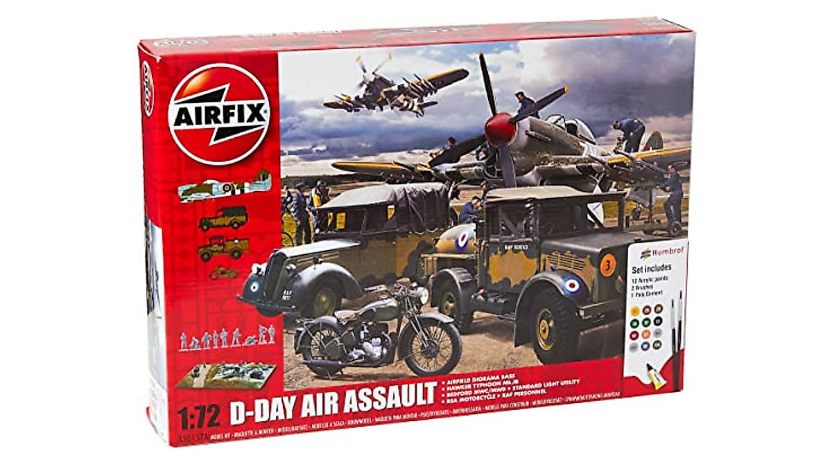 Airfix D-Day Air Assault 1:72 WWII Military Diorama Plastic Model Gift ...
