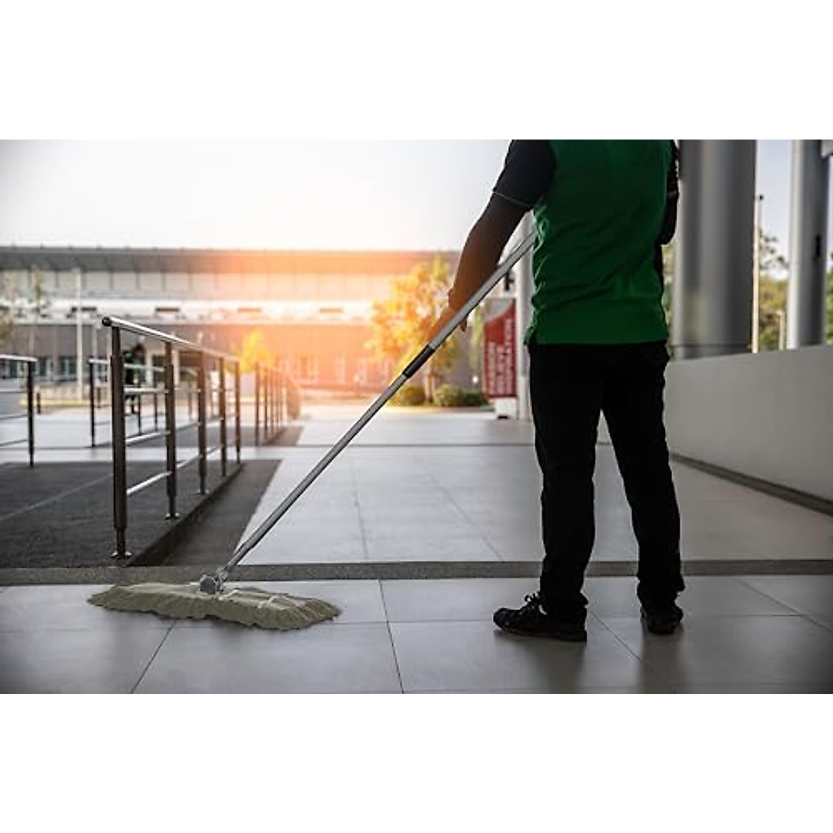 Ultimate Dust Mop Kit: Industrial-Grade Performance, Heavy-Duty Frame, Telescopic Handle - White 24 Inch