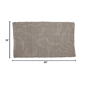 Creative Co-Op 3' x 5' Black & White Cotton Striped Dhurrie Rug