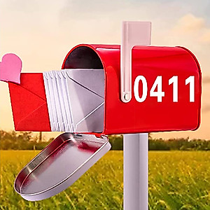 120 PCS Reflective Mailbox Number and Letters Stickers, 3 inches Self Adhesive Capital Reflective email Digital Sticker, for Pre-Spaced Waterproof for Mailbox Address,White Numeric Letter Sticker