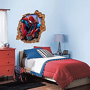Kids Cartoon Wall Decal Peel and Stick Removable Cute Super Hero Stickers for Spiderman Room Wall Decor Decals Kids Themed Room Stickers
