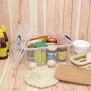 Vcansay 8 L Clear Plastic Storage Box with Handles, 2 Packs