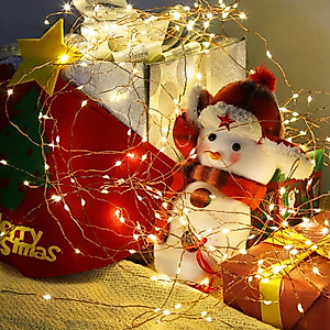 JXTZ Solar String Lights Outdoor, 39 Feet 120 LED Garden Lights, Copper Wire Solar Fairy Lights with 8 Modes, Waterproof Solar Lights Outdoor for Tree, Garden, Home, Wedding, Party (Warm White)