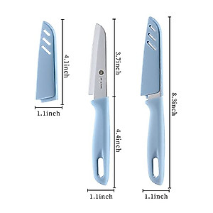 8 Piece Paring knife, 4PCS Paring Knives & 4PCS Knife Sheath, Fruit and Vegetable Knife, Ultra Sharp Kitchen Knife, German Steel Pairing Knife With ABS Handle