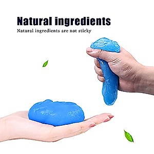 smseace 2-Pack Blue Car Cleaning Gel Dusting Mud Universal Soft Glue Cleaner, Used for Dust Removal and Cleaning of Car Air Conditioning Vents, Printers, Laptop Keyboards and Crevices.E-001-B-2P