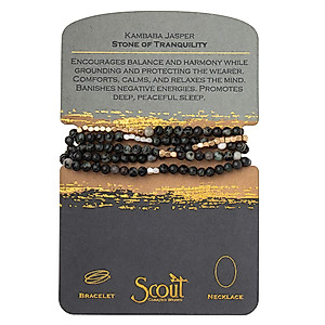 Scout Curated Wears - Women's Stone Wrap Bracelet & Necklace - Kambaba Jasper - Stone Tranquility